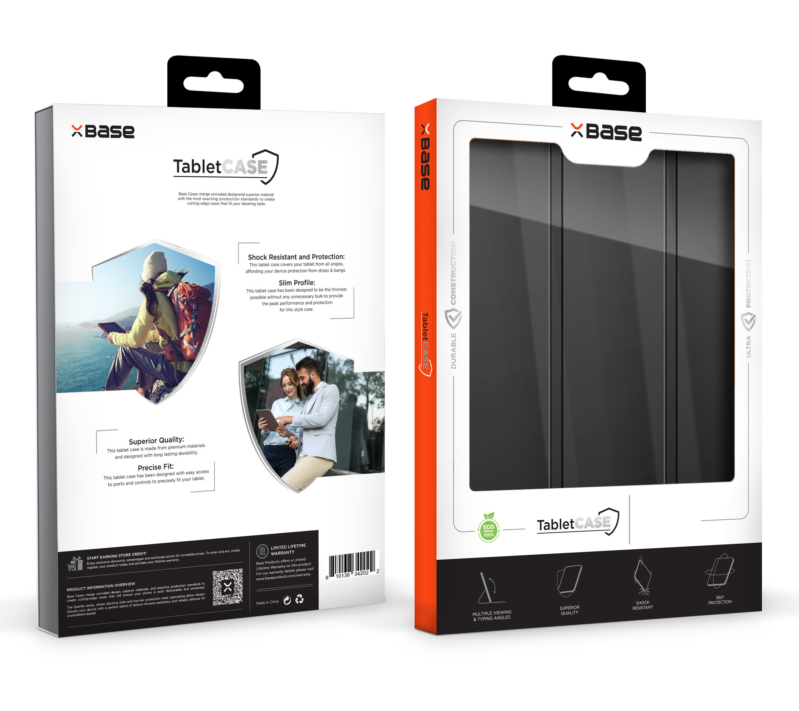 xBase Folio Case Hard Back Stand for iPad 10.2 -7/8/9 Gen - IPAD10.2FC-BK
