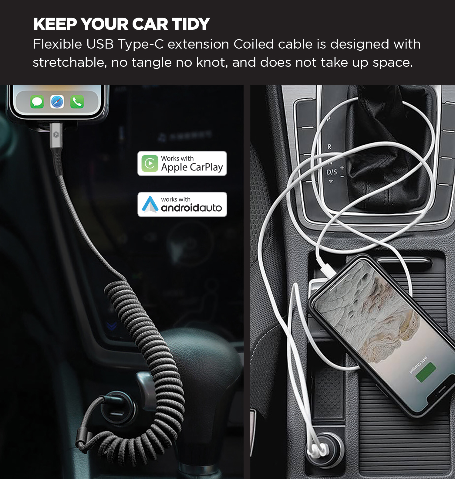 PowerPeak Type C to C Coiled Charge & Sync Cable - 4ft - Grey - PP-TYC ...