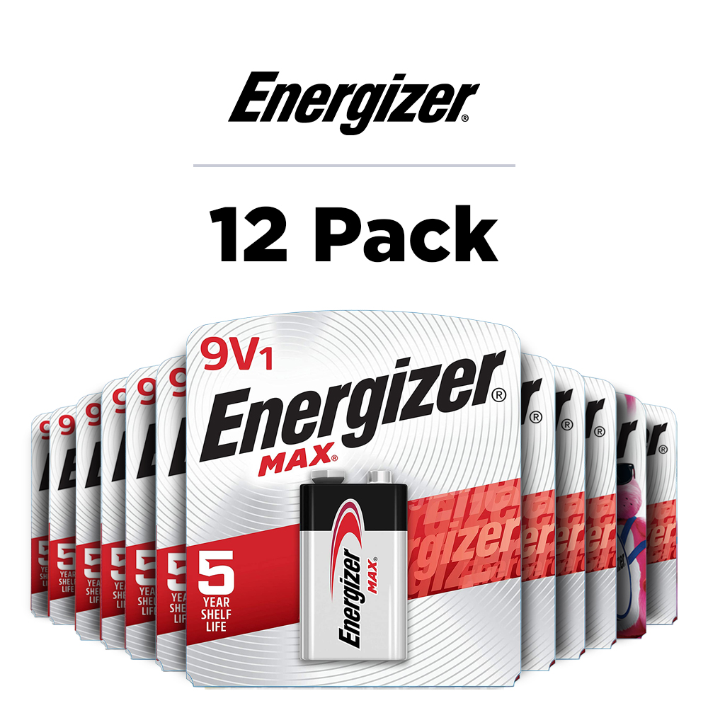 Energizer 9V Alkaline Batteries 1 Pack - Carton of 12 - BEA-9V-1PK-IC