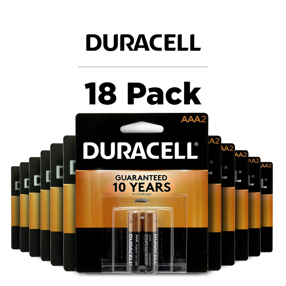 Duracell AAA Alkaline Batteries 2 Pack - Carton of 18 - BDA-AAA-2PK-IC