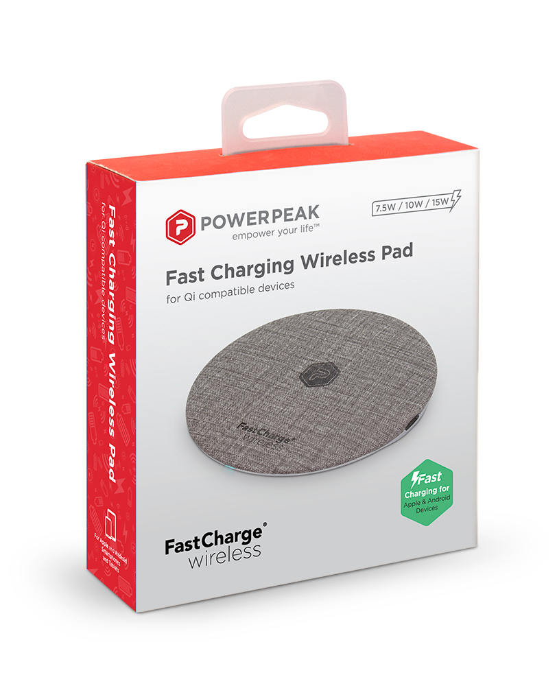 PowerPeak Aluminum 15W wireless Fast Charging Wireless Pad - PP-QIP15W