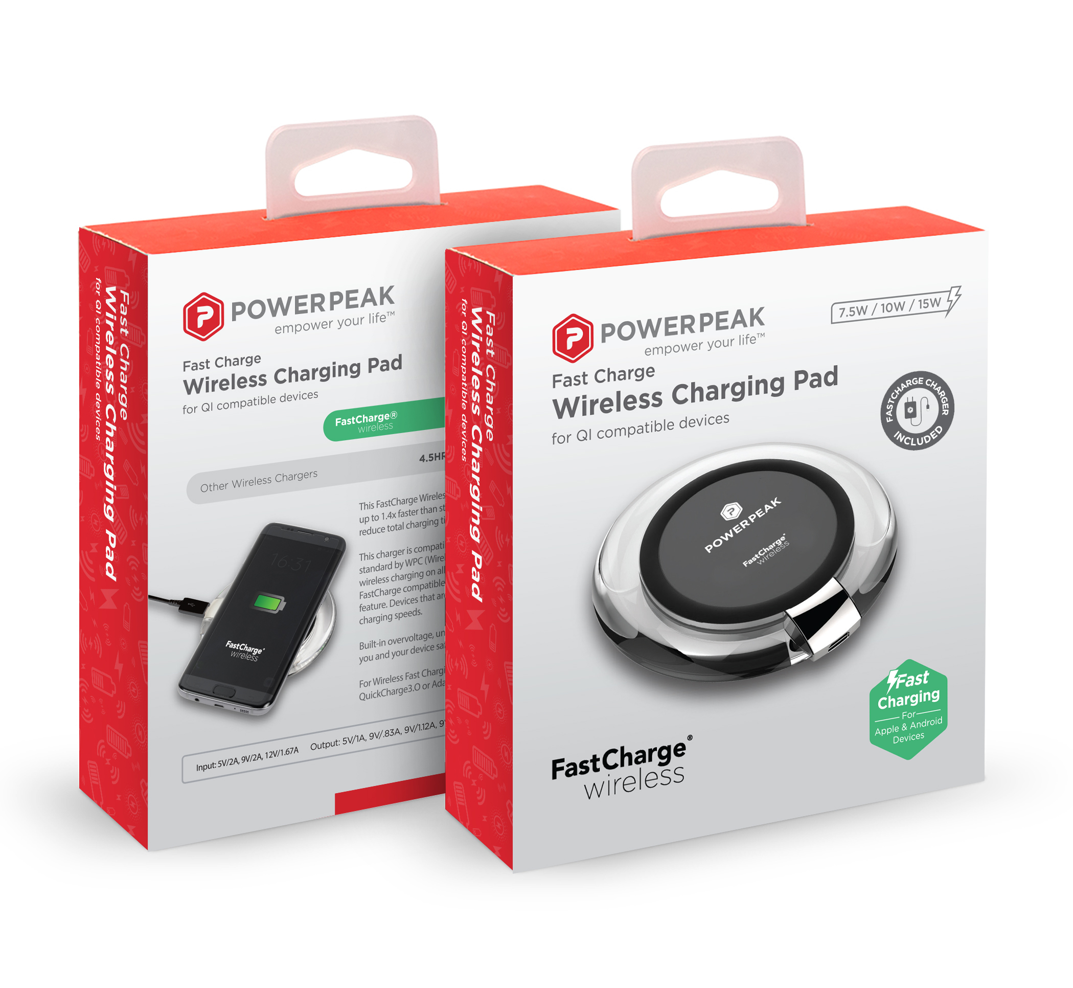 PowerPeak Fast Charge Wireless Charging Pad for Compatible Devices ...