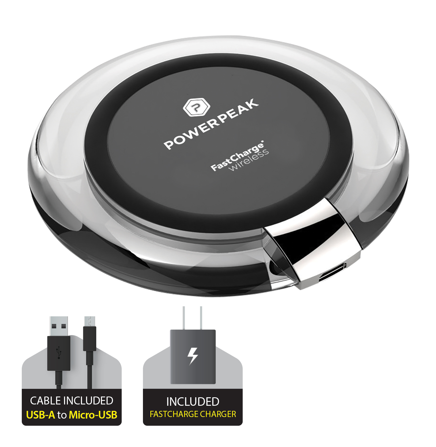 PowerPeak Fast Charge Wireless Charging Pad for Compatible Devices ...