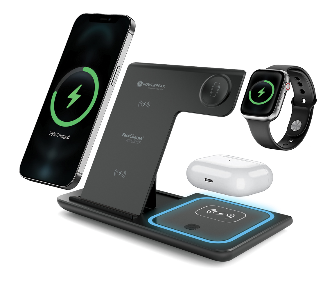 PowerPeak 3 in 1 Wireless Charging Station - Foldable - PP-QIWS3