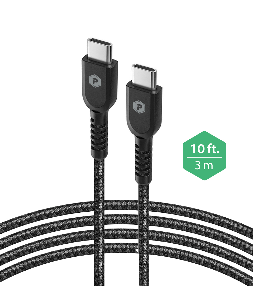 PowerPeak 10ft. Braided Nylon USB Type-C to Type-C Charge & Sync Cable ...